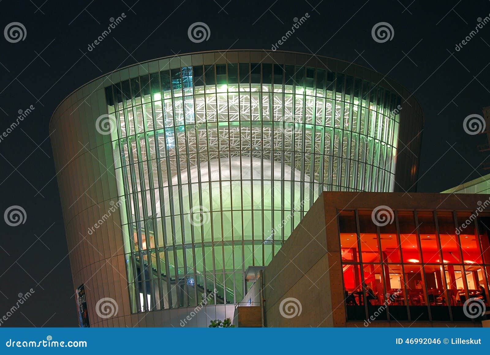 Modern architecture night stock photo. Image of orange - 46992046