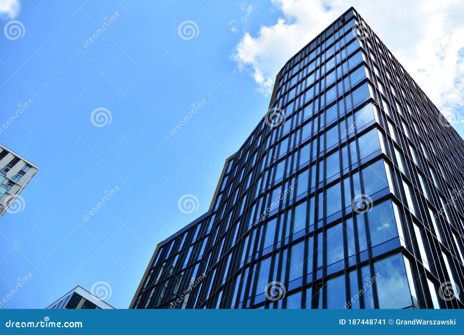 Facade Texture of a Glass Mirrored Office Building. Fragment of the ...