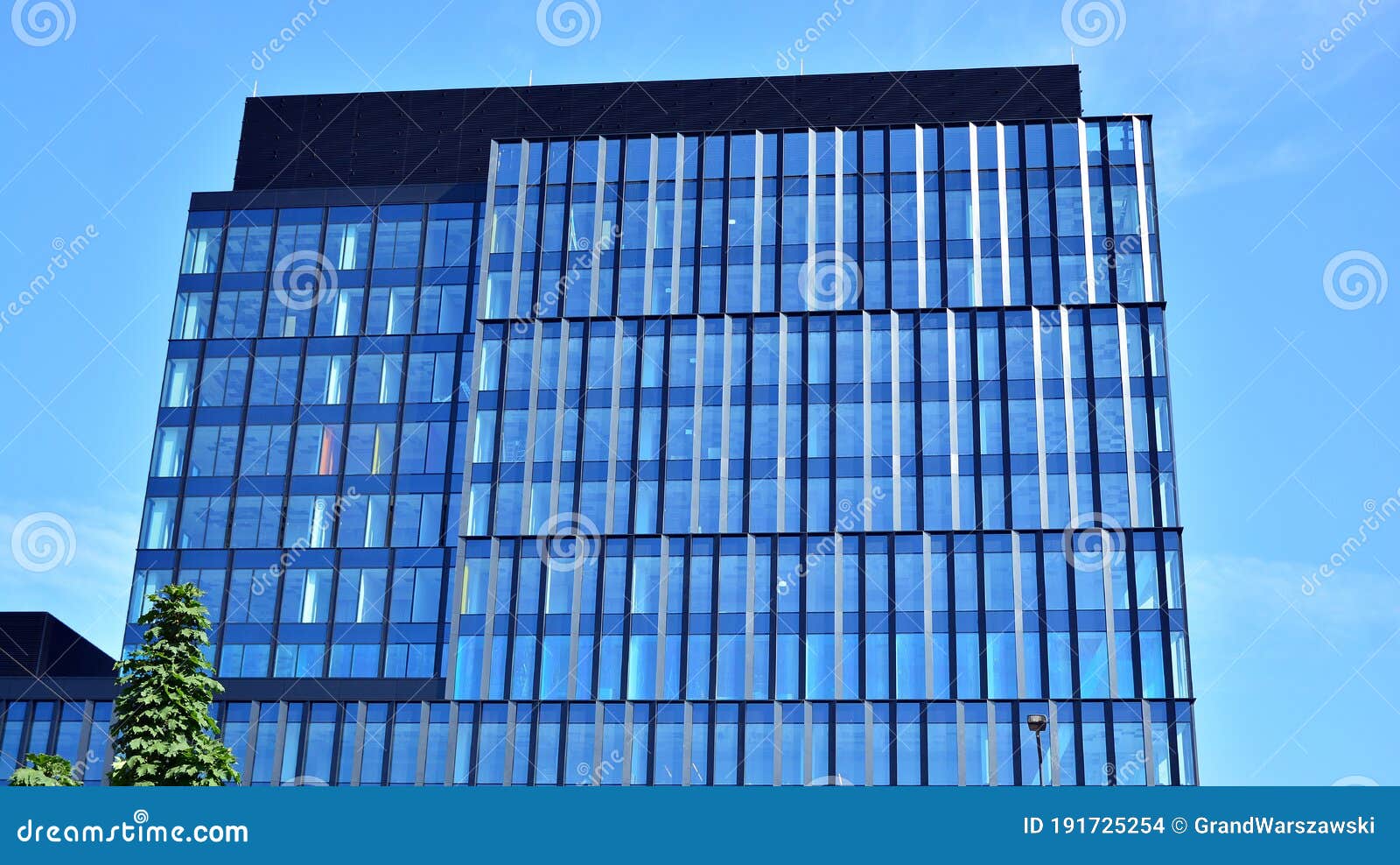 Facade Texture of a Glass Mirrored Office Building. Fragment of the ...