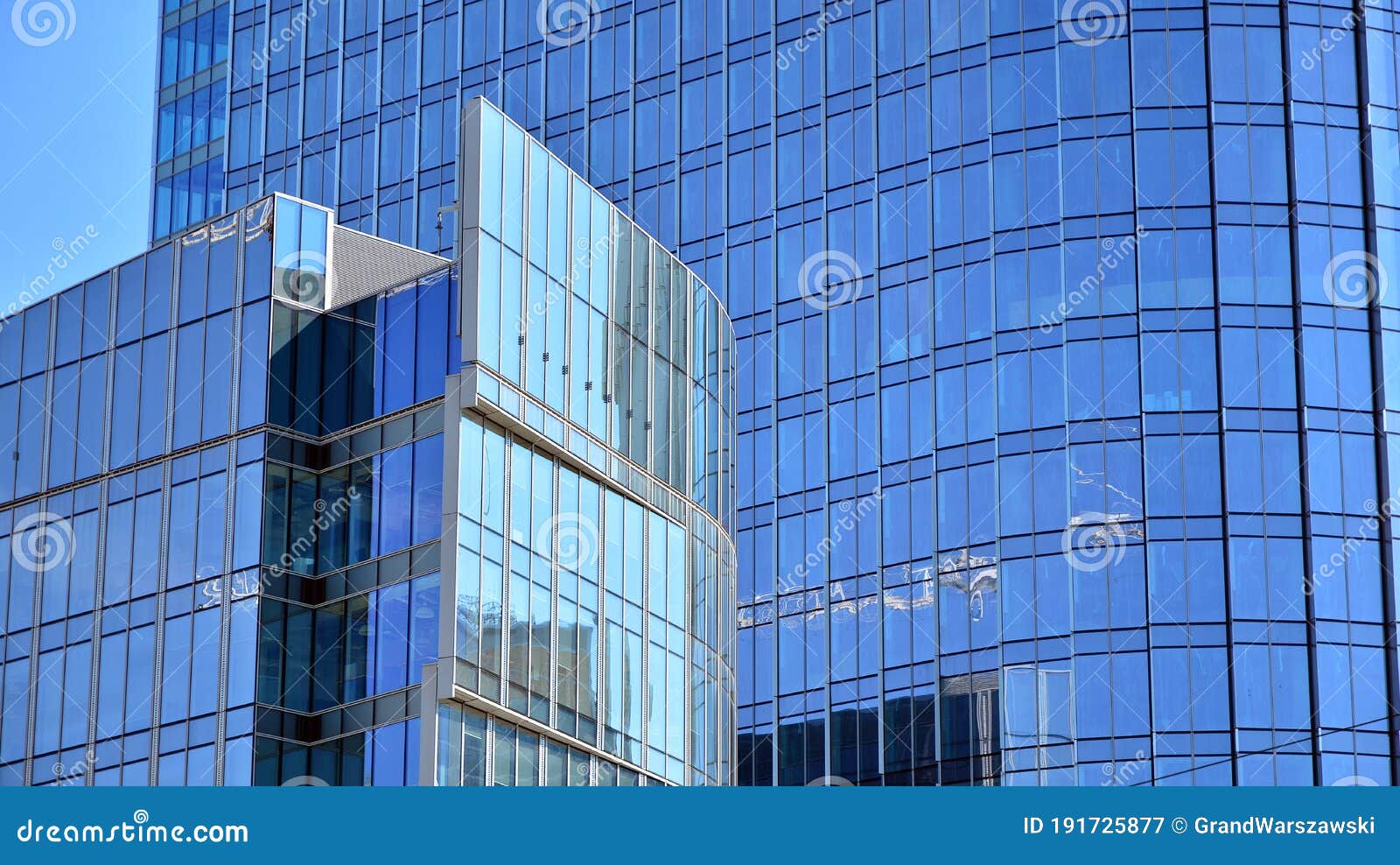 Facade Texture of a Glass Mirrored Office Building. Fragment of the ...