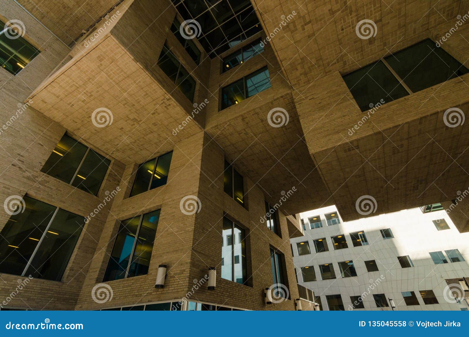 Modern V-shaped Glass Canopy With Brown Timber Column And Tree Branches ...