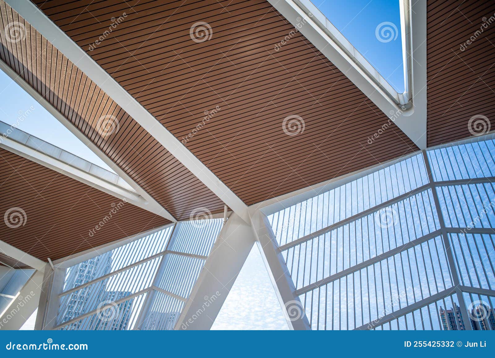 Modern Architecture Roof Structure Construction Site Stock Photo ...