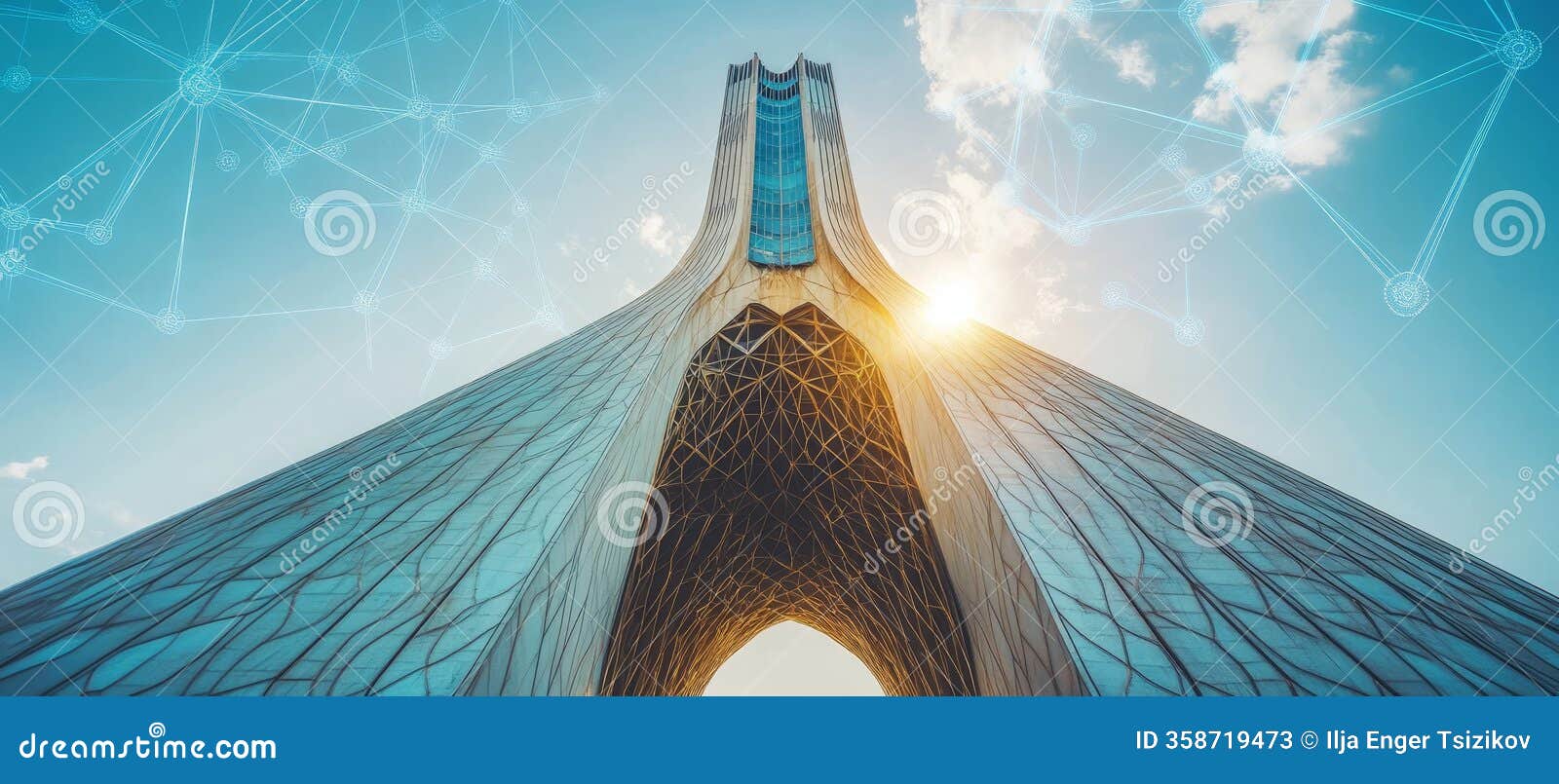 Azadi Tower In Iran - Tehran Vector Illustration Set | CartoonDealer ...