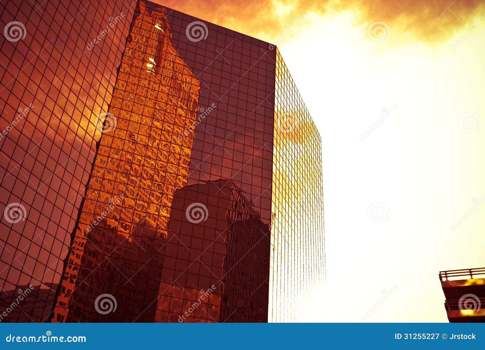 Modern Architecture Under a Dramatic Sky Stock Image - Image of orange ...