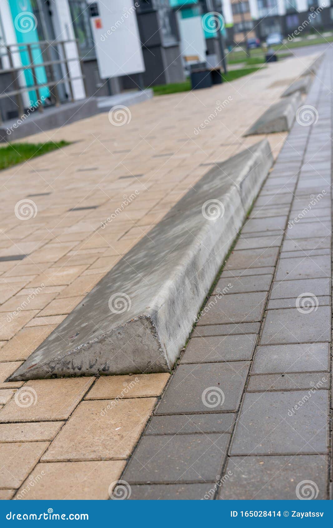 Modern Architecture. Unusual Version of the Curb on the Sidewalk. Stock ...
