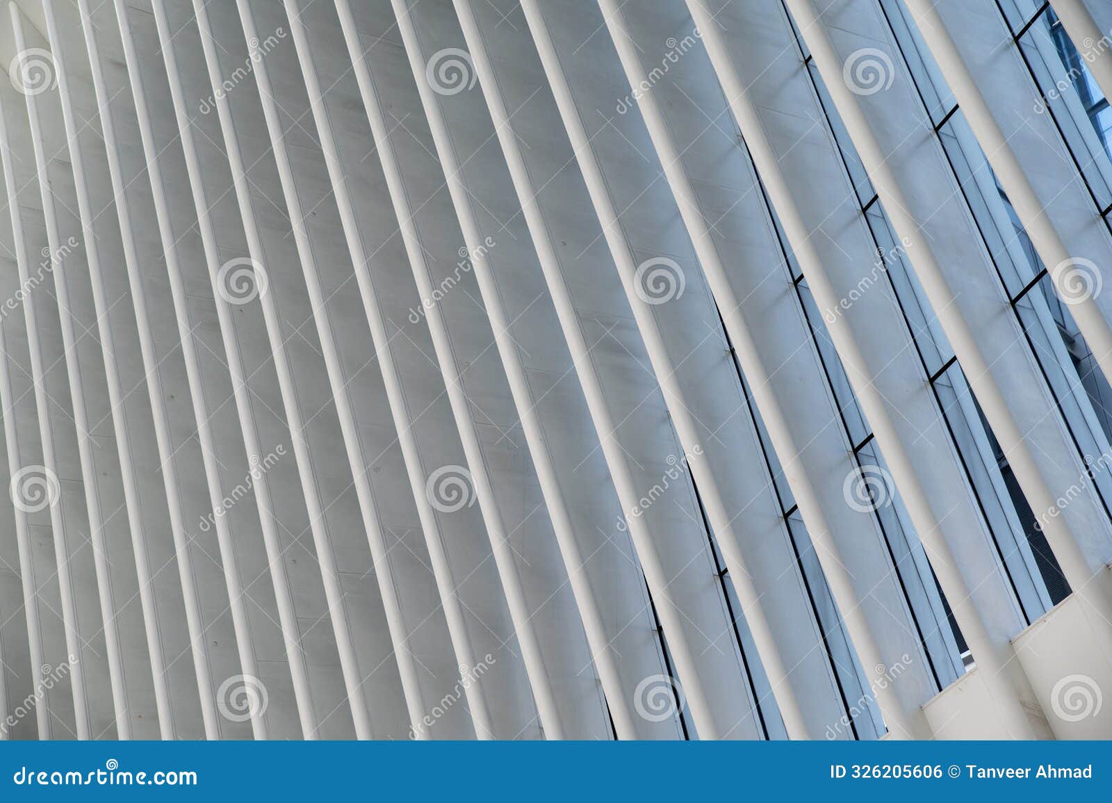 Modern Architecture of White Beams Supporting the Building Stock Photo ...