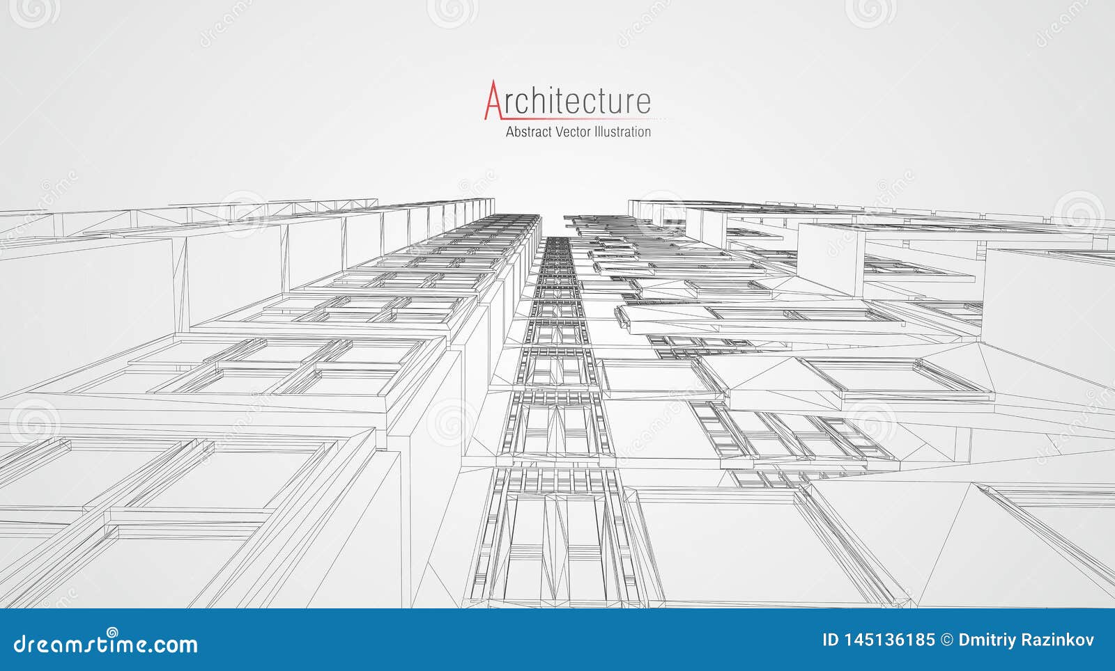 Modern Architecture Wireframe. Concept of Urban Wireframe. Wireframe ...