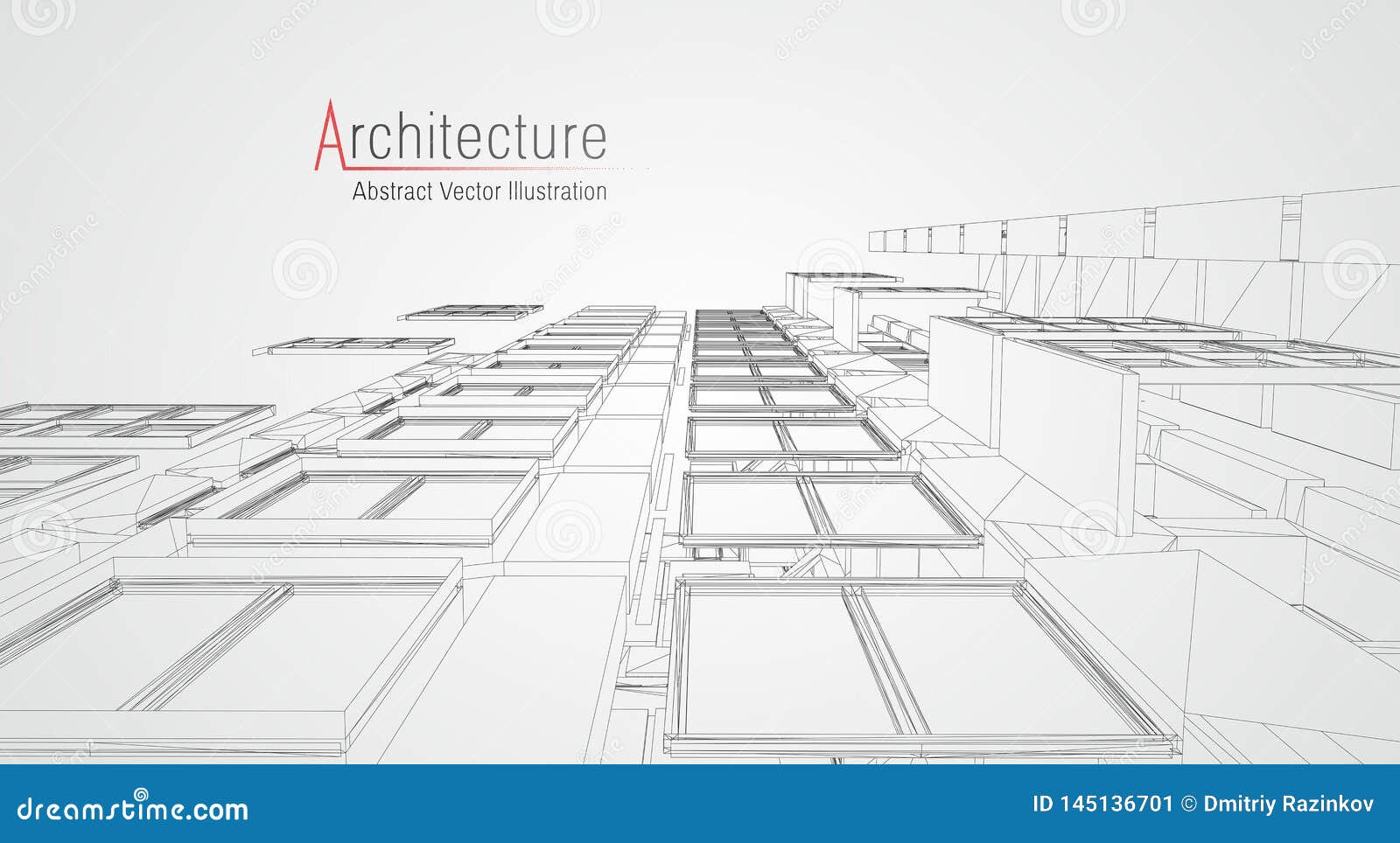 Modern Architecture Wireframe. Concept of Urban Wireframe. Wireframe ...