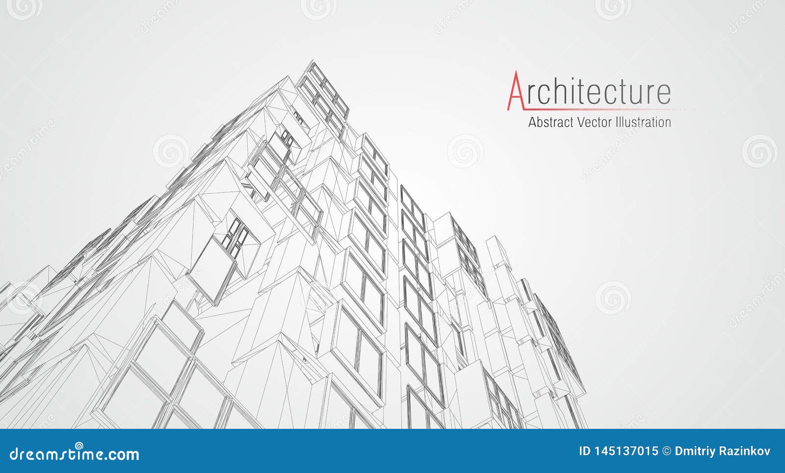 Modern Architecture Wireframe. Concept of Urban Wireframe. Wireframe ...