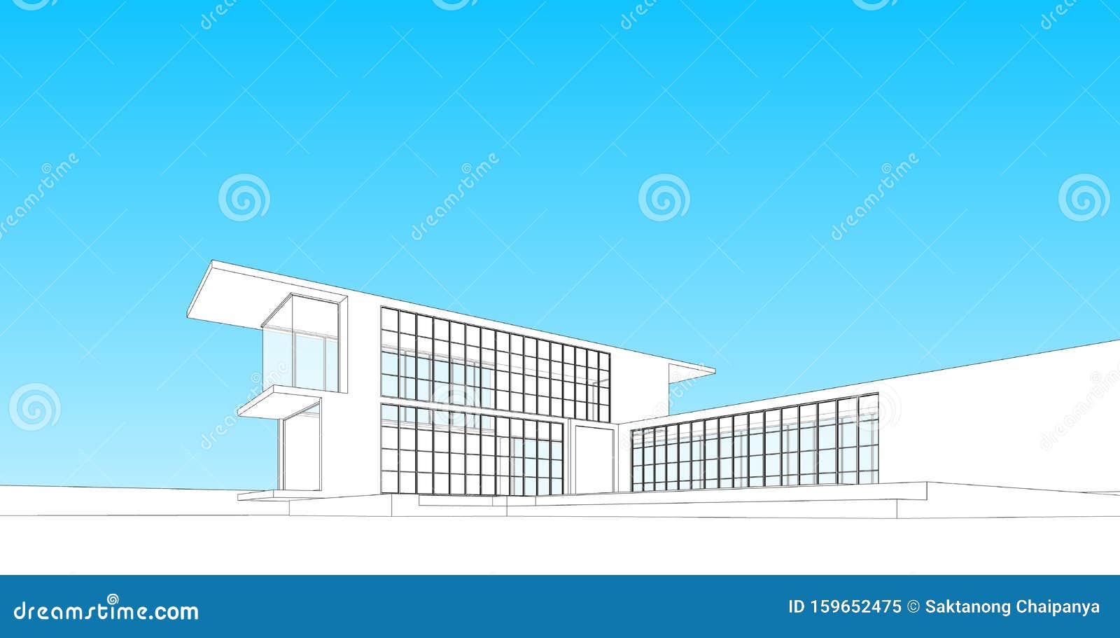 Modern Architecture Wireframe. Concept of Urban Wireframe Stock ...