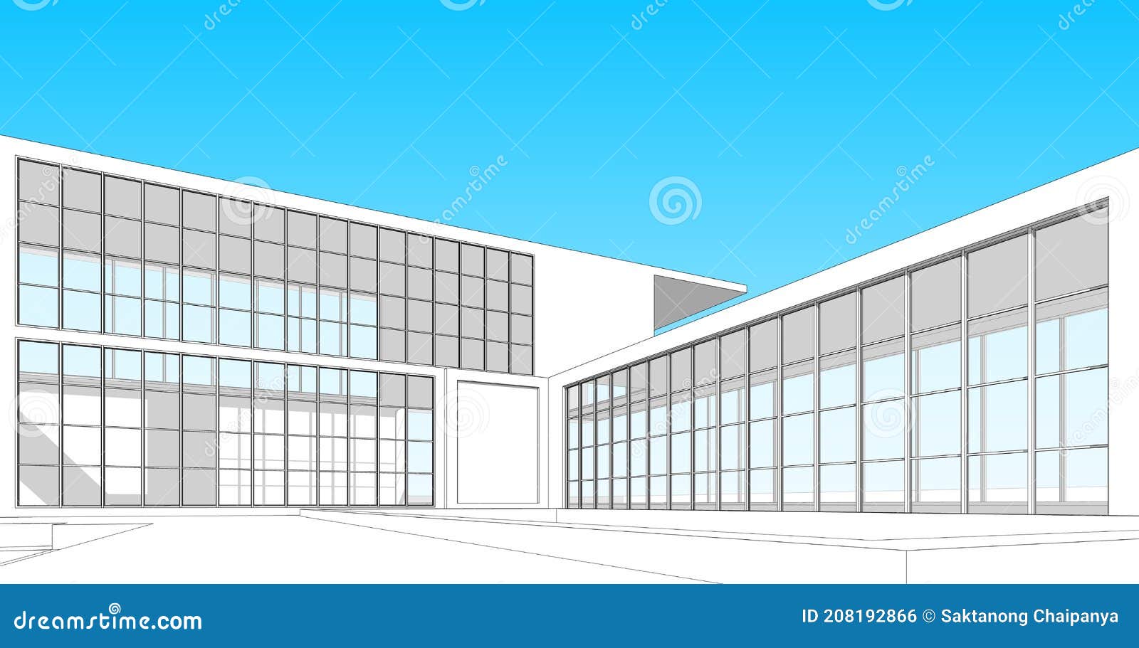 Modern Architecture Wireframe. Concept of Urban Wireframe Stock ...