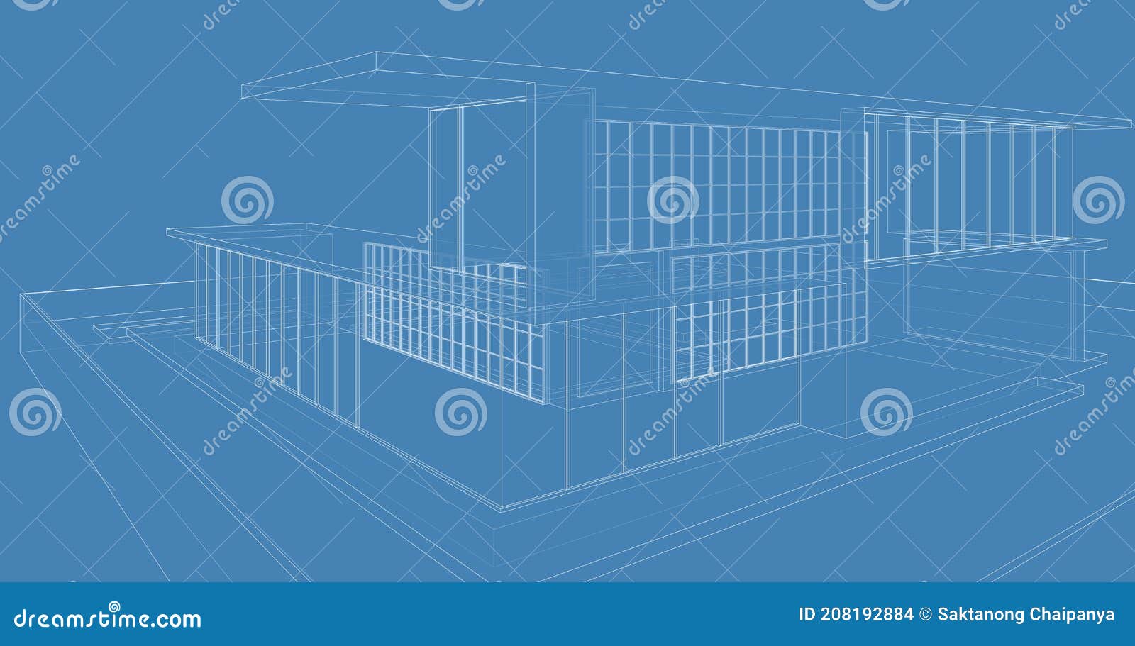 Modern Architecture Wireframe. Concept of Urban Wireframe Stock ...