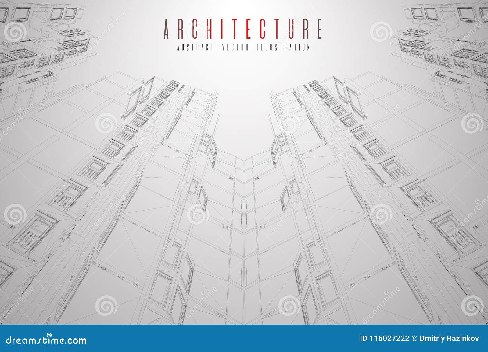 Modern Architecture Wireframe. Concept Of Urban Wireframe. Wireframe ...