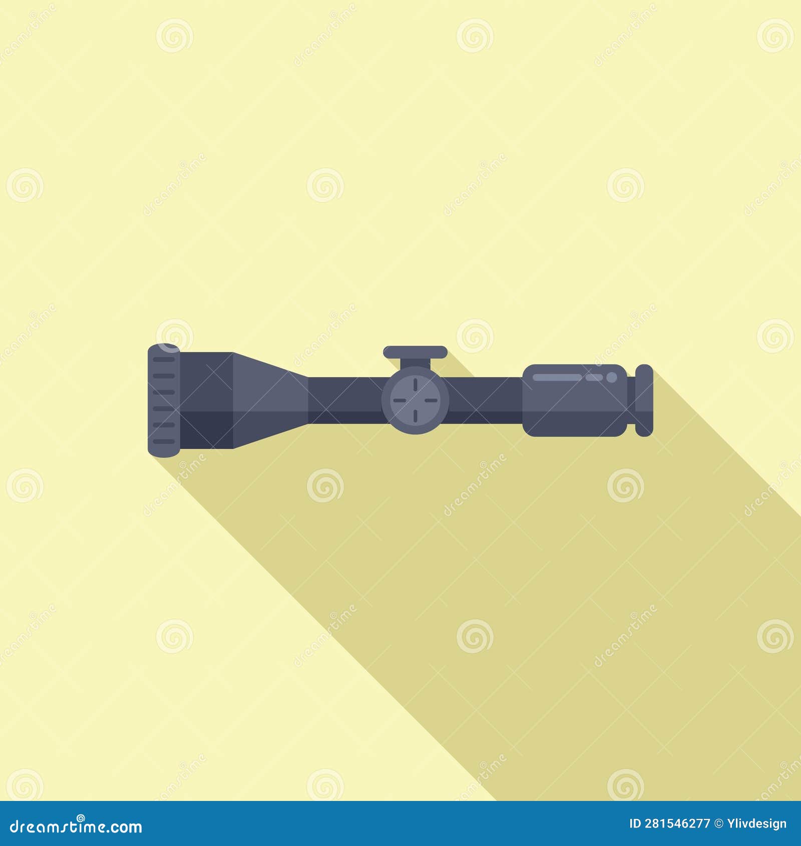 Modern Army Scope Icon Flat Vector. Rifle Gun Stock Vector ...