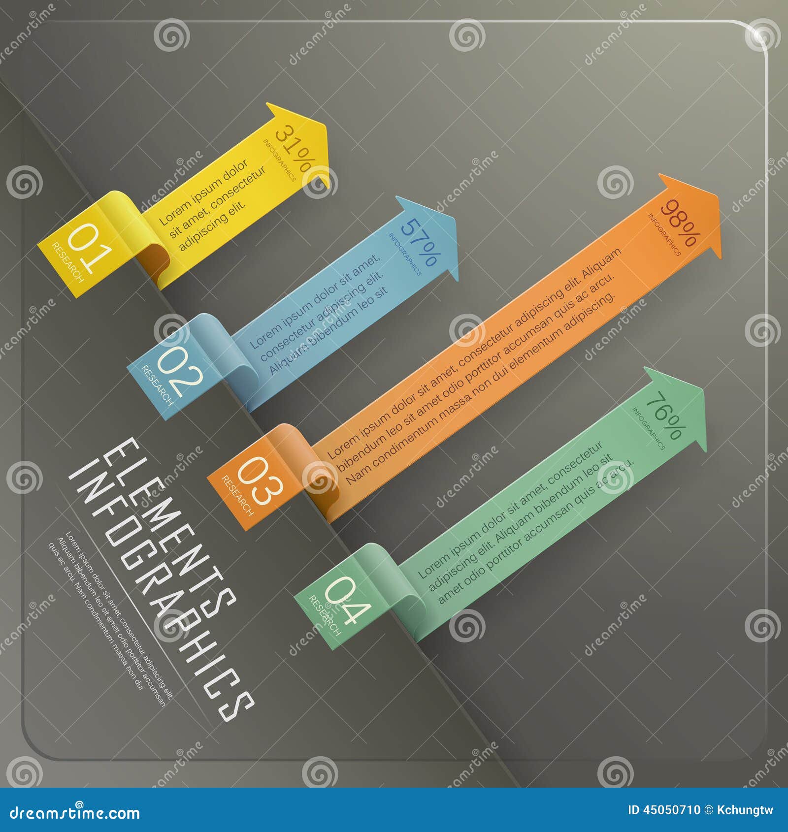 Modern Arrow Bar Chart Infographic Elements Stock Vector - Illustration ...
