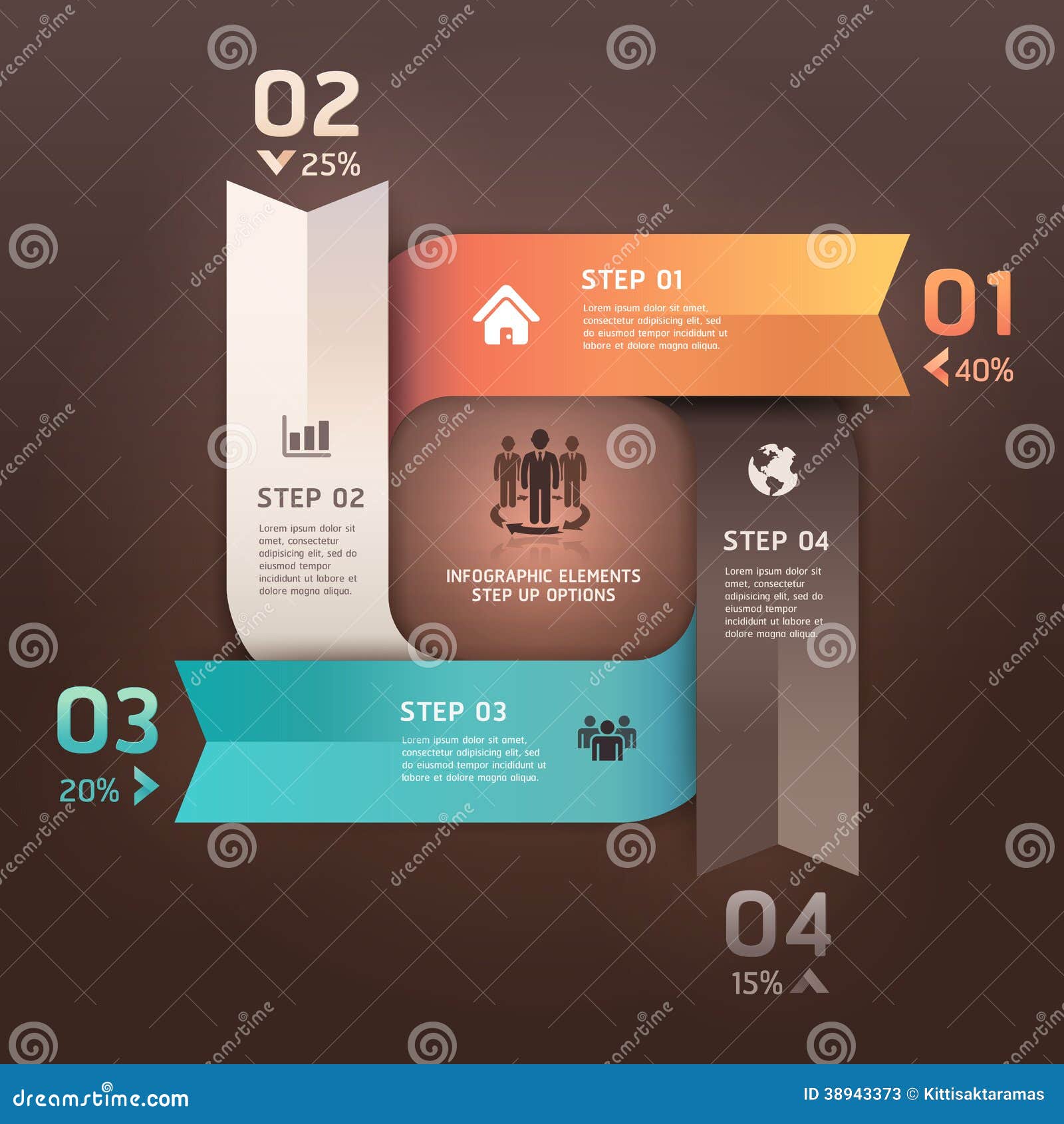 Modern Arrow Circle Step Up Options Banner. Stock Vector - Illustration ...