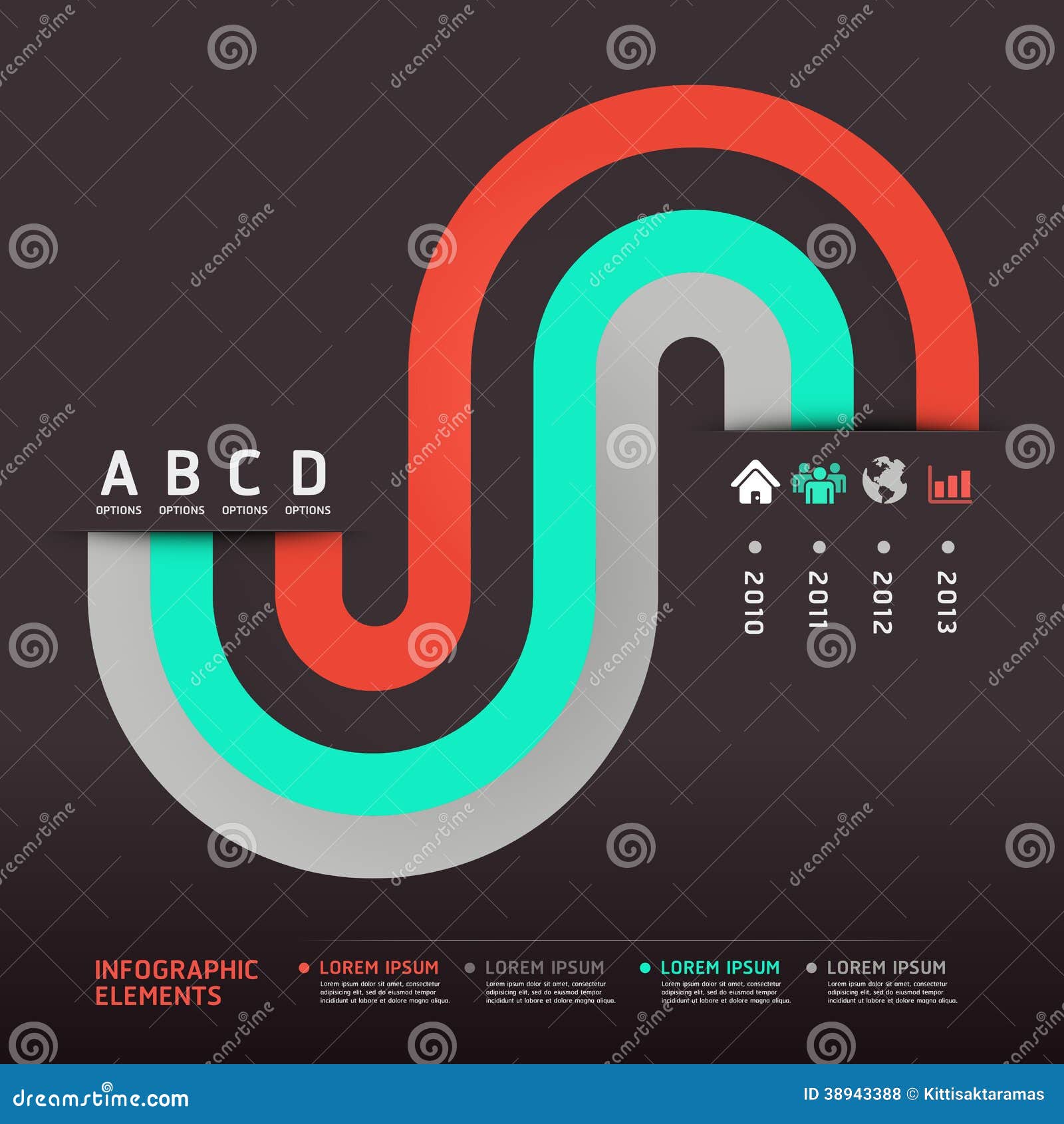 Modern Arrow Circle Step Up Options Banner. Stock Vector - Illustration ...