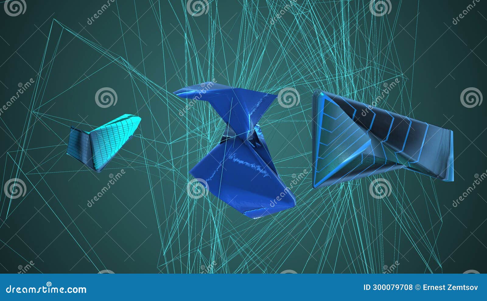 Modern Art Animation of Entangled Objects Stock Photo - Image of ...