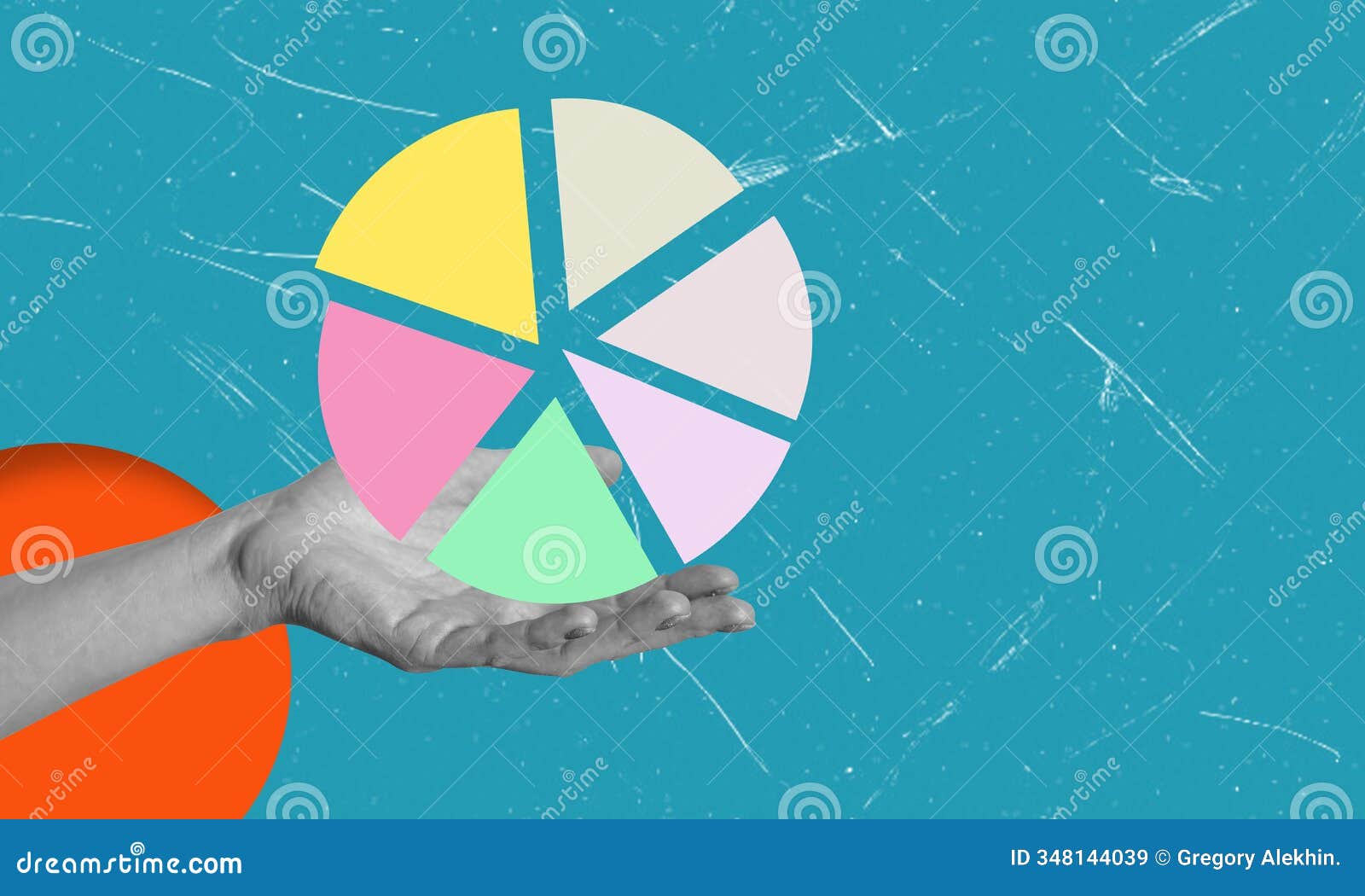 Modern Art Collage Featuring Hand and Round Graphs, and Diagrams Stock ...