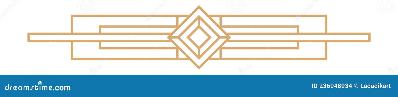 Modern Art Deco Header. Elegant Golden Line Divider Stock Vector ...