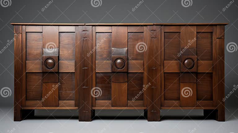 Modern Art Deco Walnut Cupboard with Symmetrical Design and Subtle ...