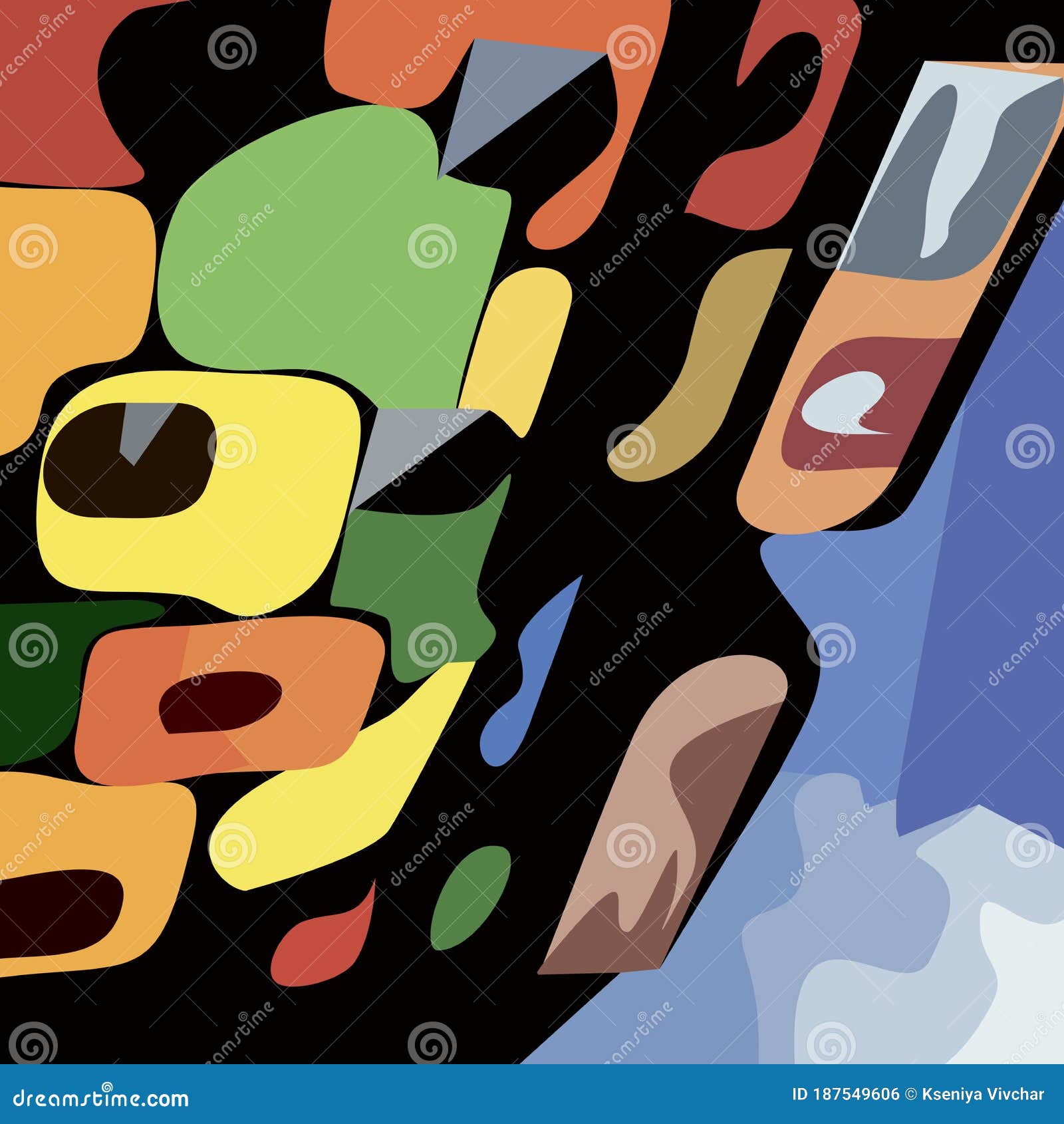 Modern Art Design Made of Shapes Stock Illustration - Illustration of ...