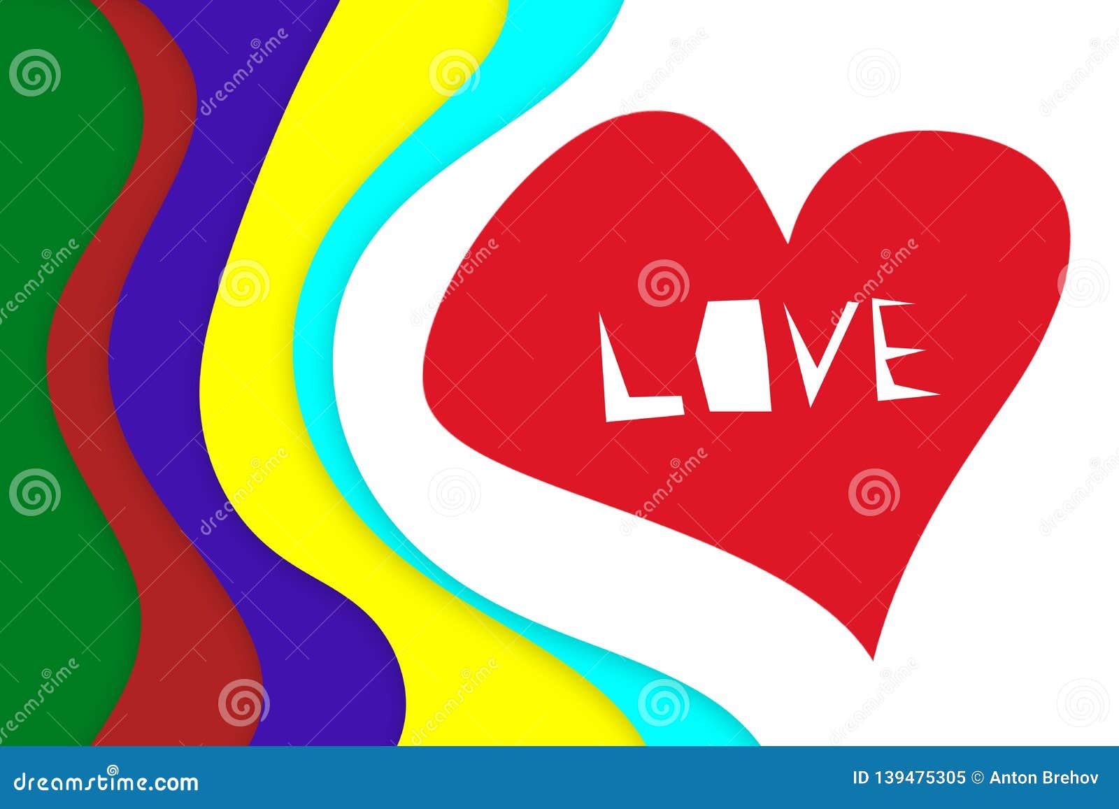 Modern Art. the Distorted Heart. Abstract Background. Retro Style Stock ...