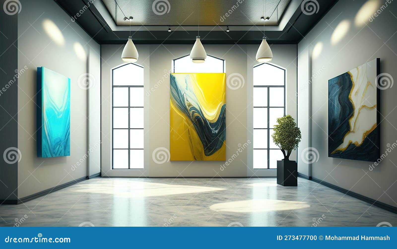 Modern Art Exhibition Backdrop, Made with Generative AI Stock ...