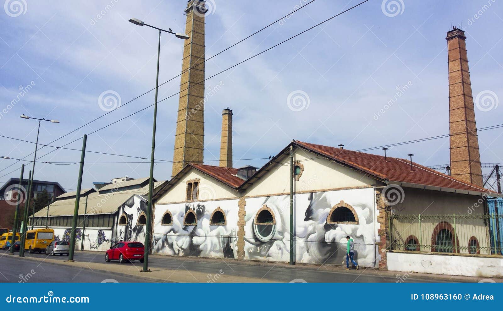 Modern art on a factory editorial image. Image of light - 108963160