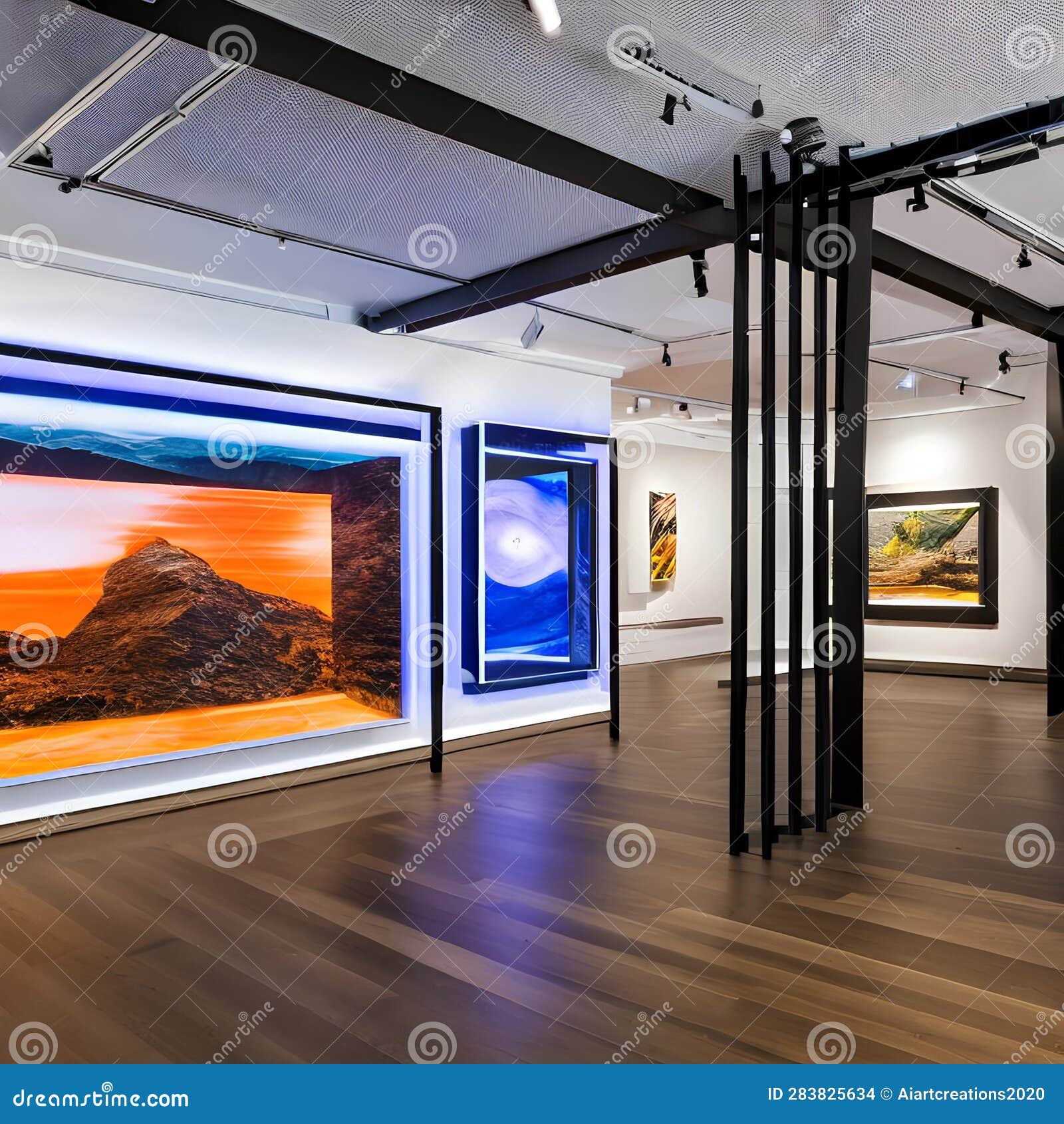 237 a Modern Art Gallery with Interactive Digital Installations ...