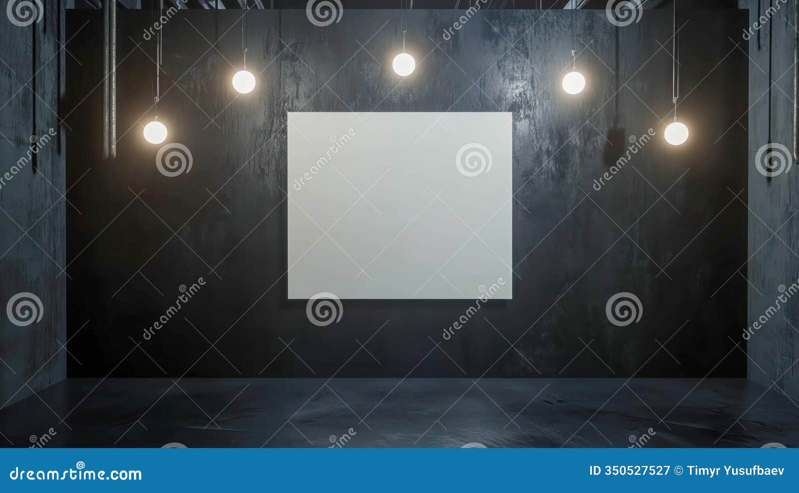 Modern Art Gallery Showing Empty White Mockup Frames Illuminating ...