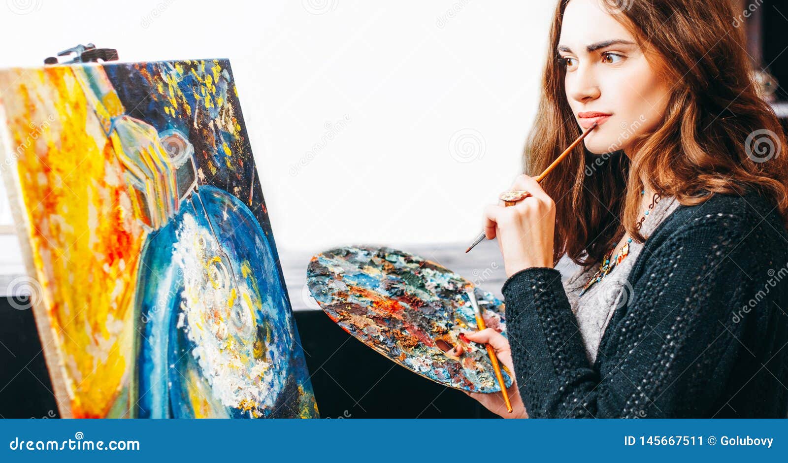 Modern Art Inspiration Creativity Workshop Studio Stock Image - Image ...