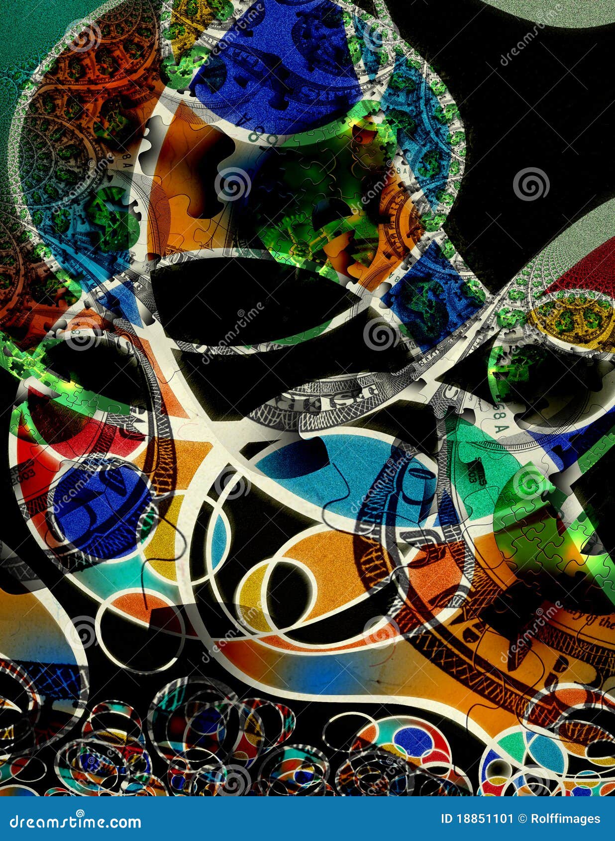 Modern Art Money Abstract Stock Image - Image: 18851101