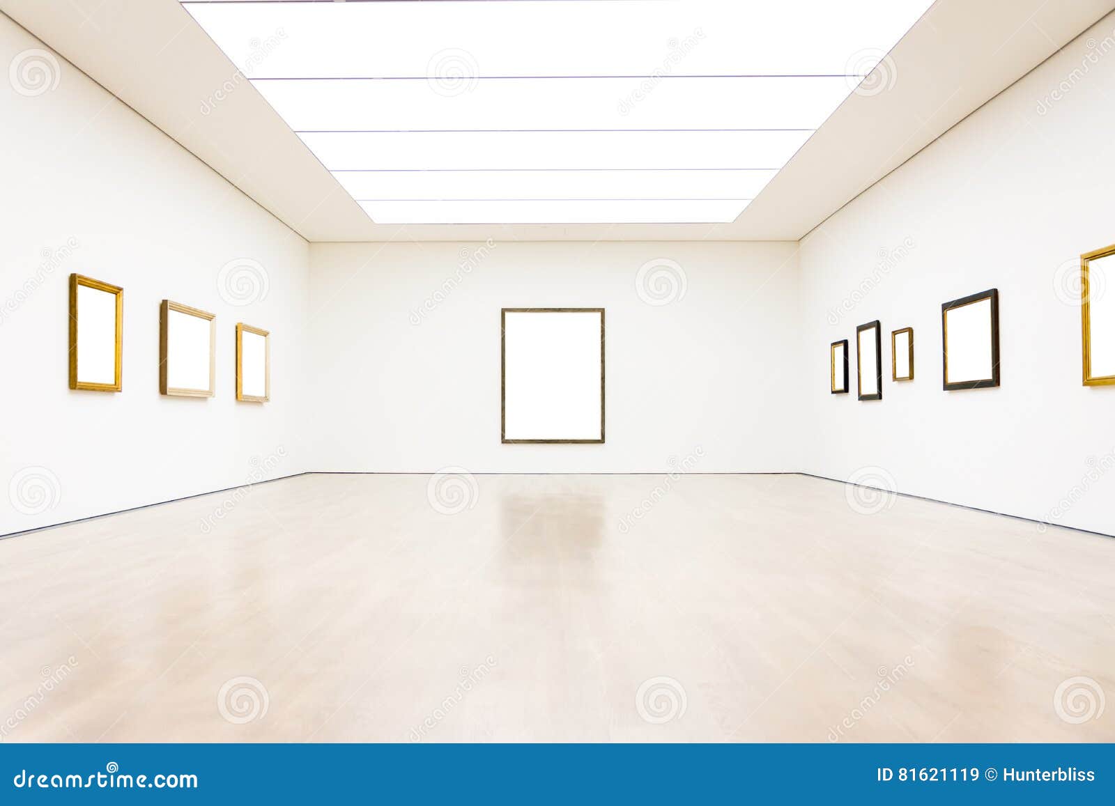 Modern Art Museum Frame Wall Clipping Path Isolated White Vector Stock ...