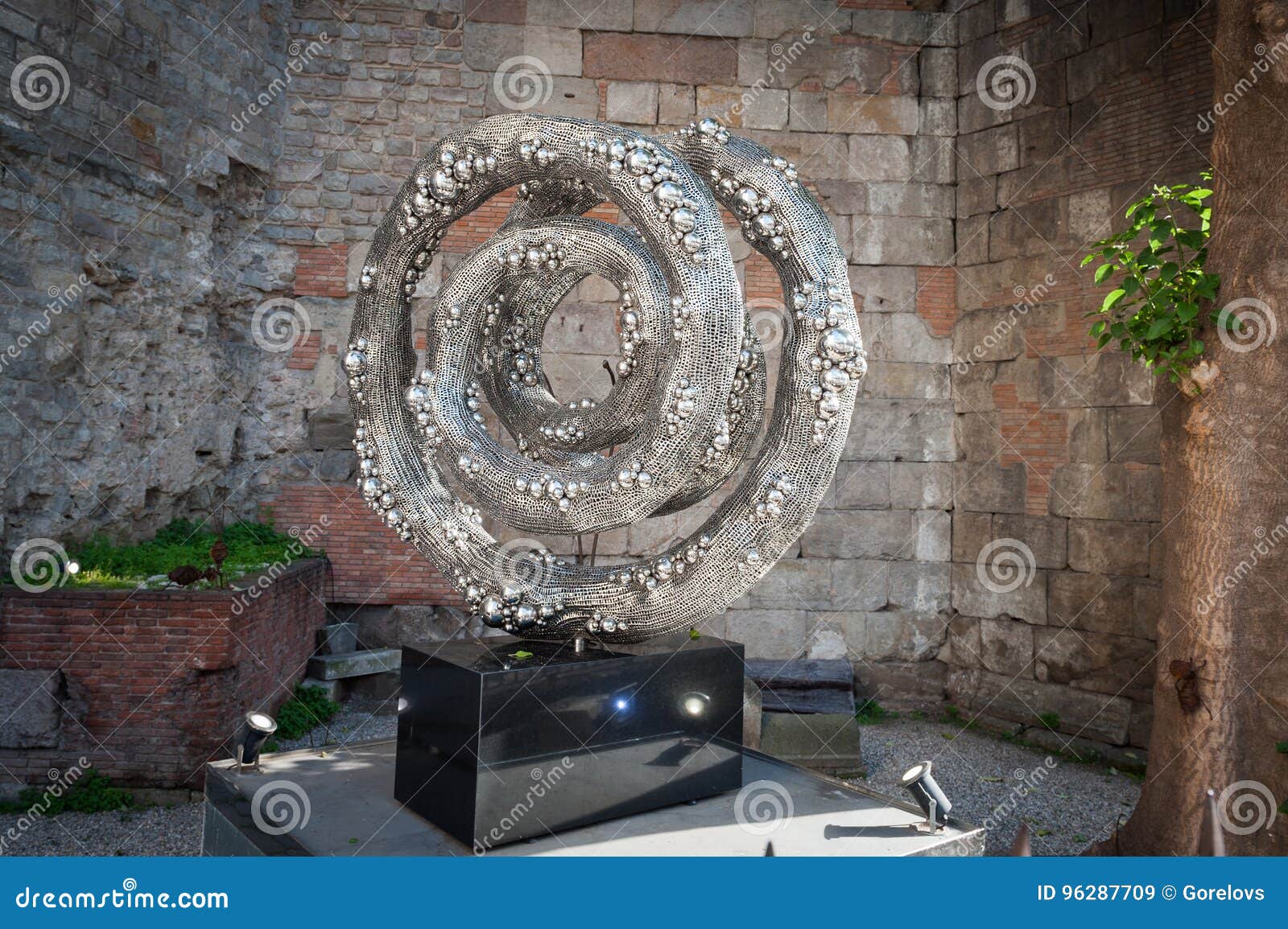 Modern Art Object Made of Aluminium in Center of Barcelona Town Stock ...