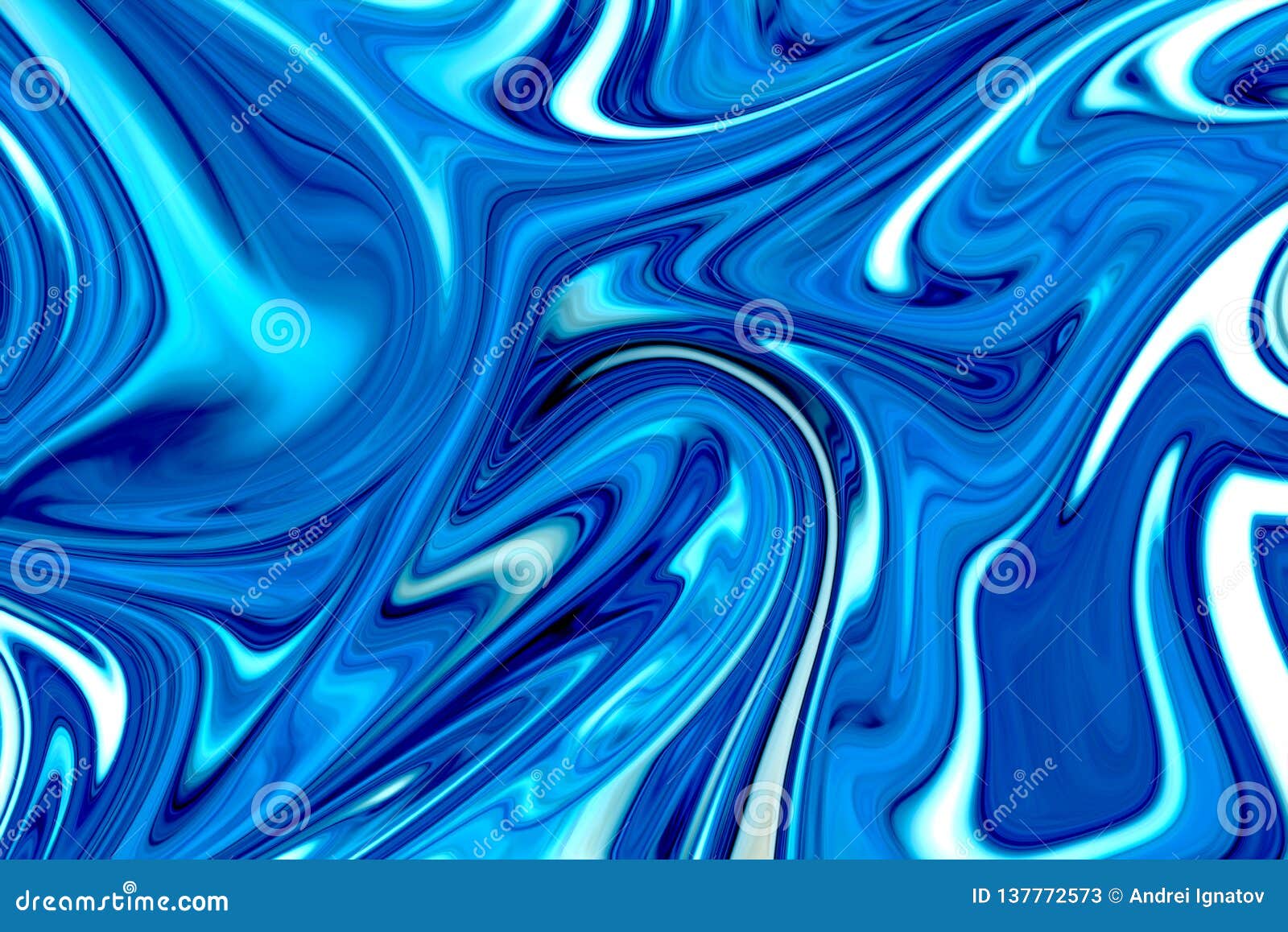 Modern Art Pattern. Liquid Abstract Ice Winter Pattern with Blue ...