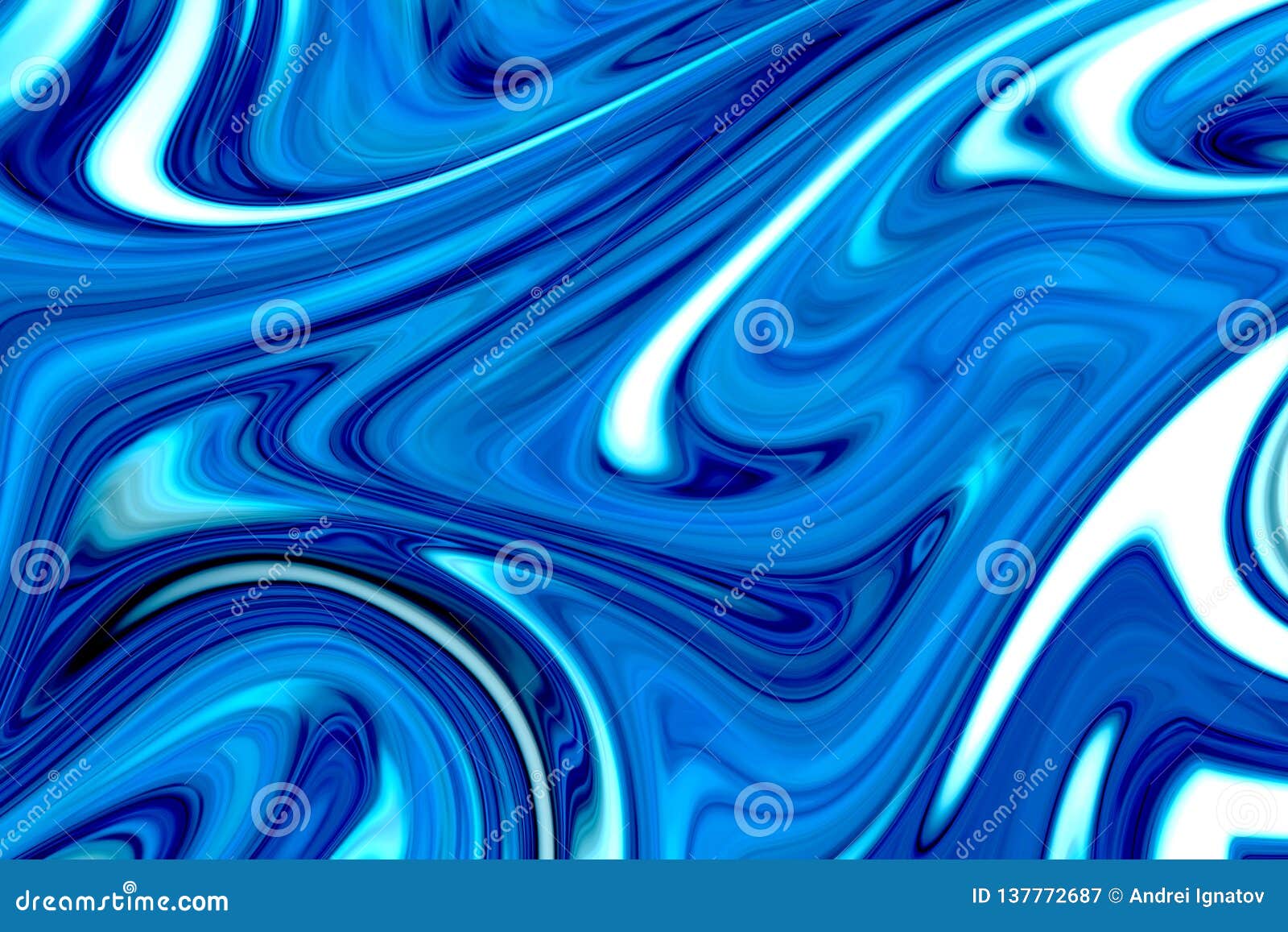 Modern Art Pattern. Liquid Abstract Ice Winter Pattern with Blue ...