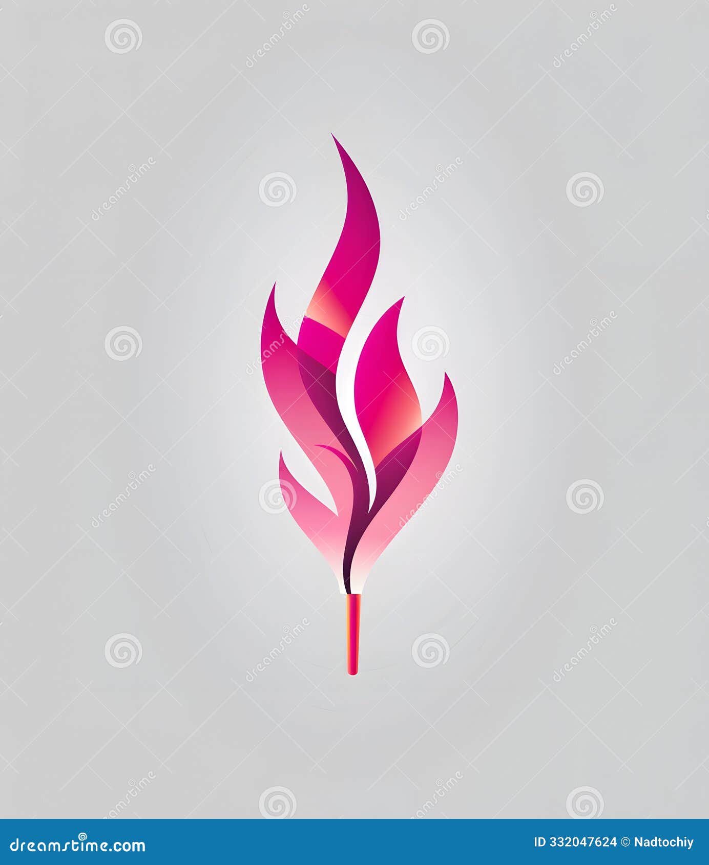 Abstract Red and Pink Flame Art on Gray Background Stock Illustration ...
