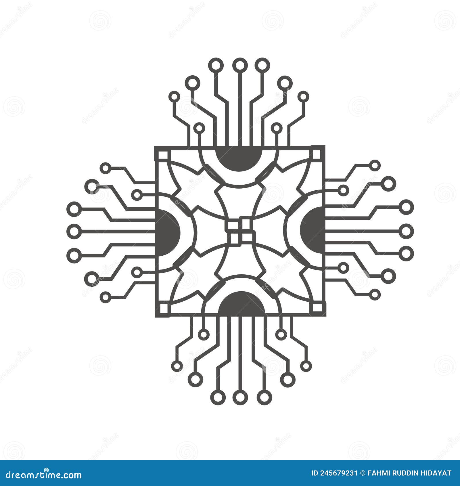 Modern Artificial Intelligence Chip Logo Stock Vector - Illustration of ...