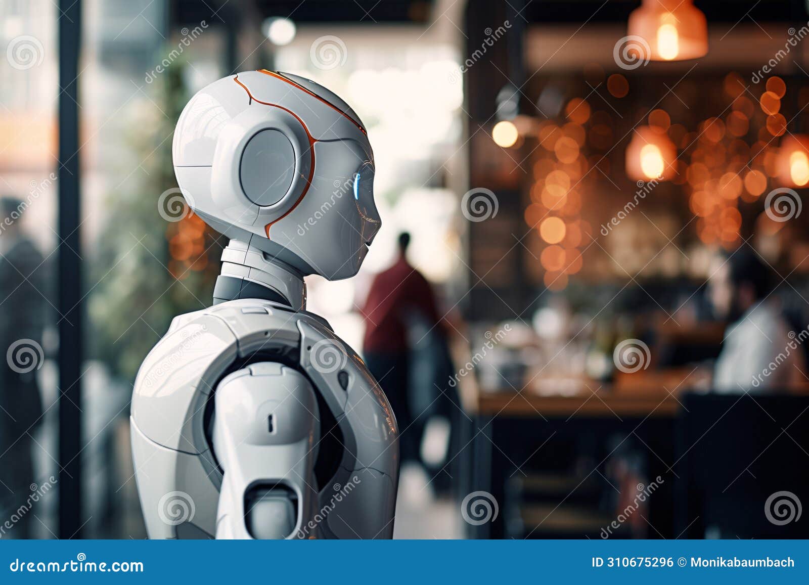 Modern Artificial Intelligence Robot Working As Waiter in Restaurant ...