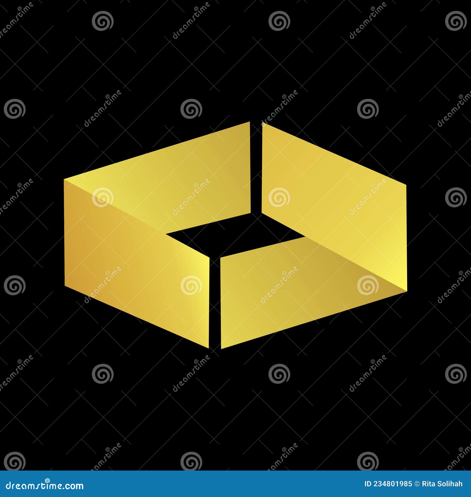 Box gold logo stock vector. Illustration of icon, branding - 234801985