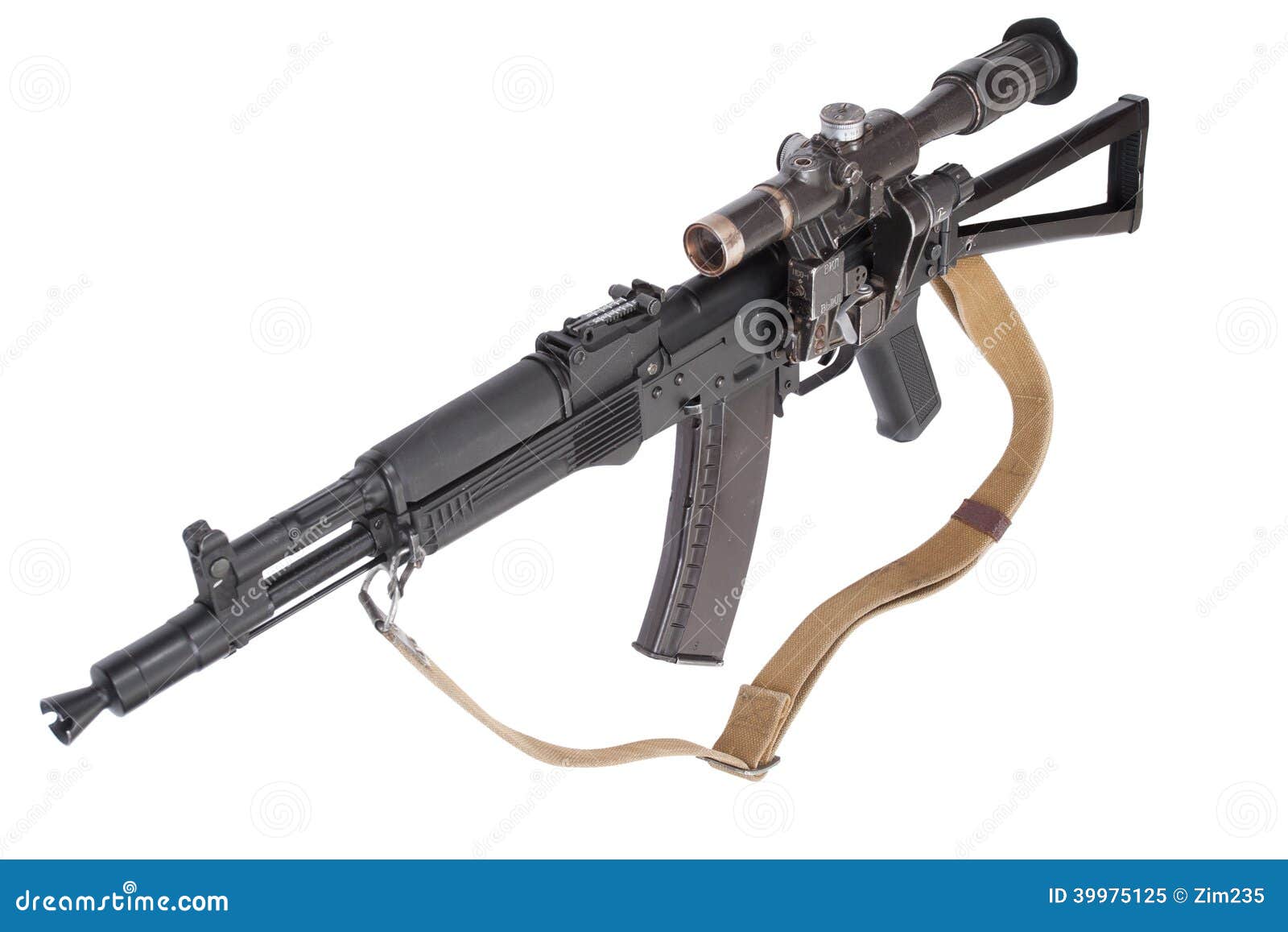 Modern Assault Rifle Ak105 with Optical Sight Stock Image - Image of ...