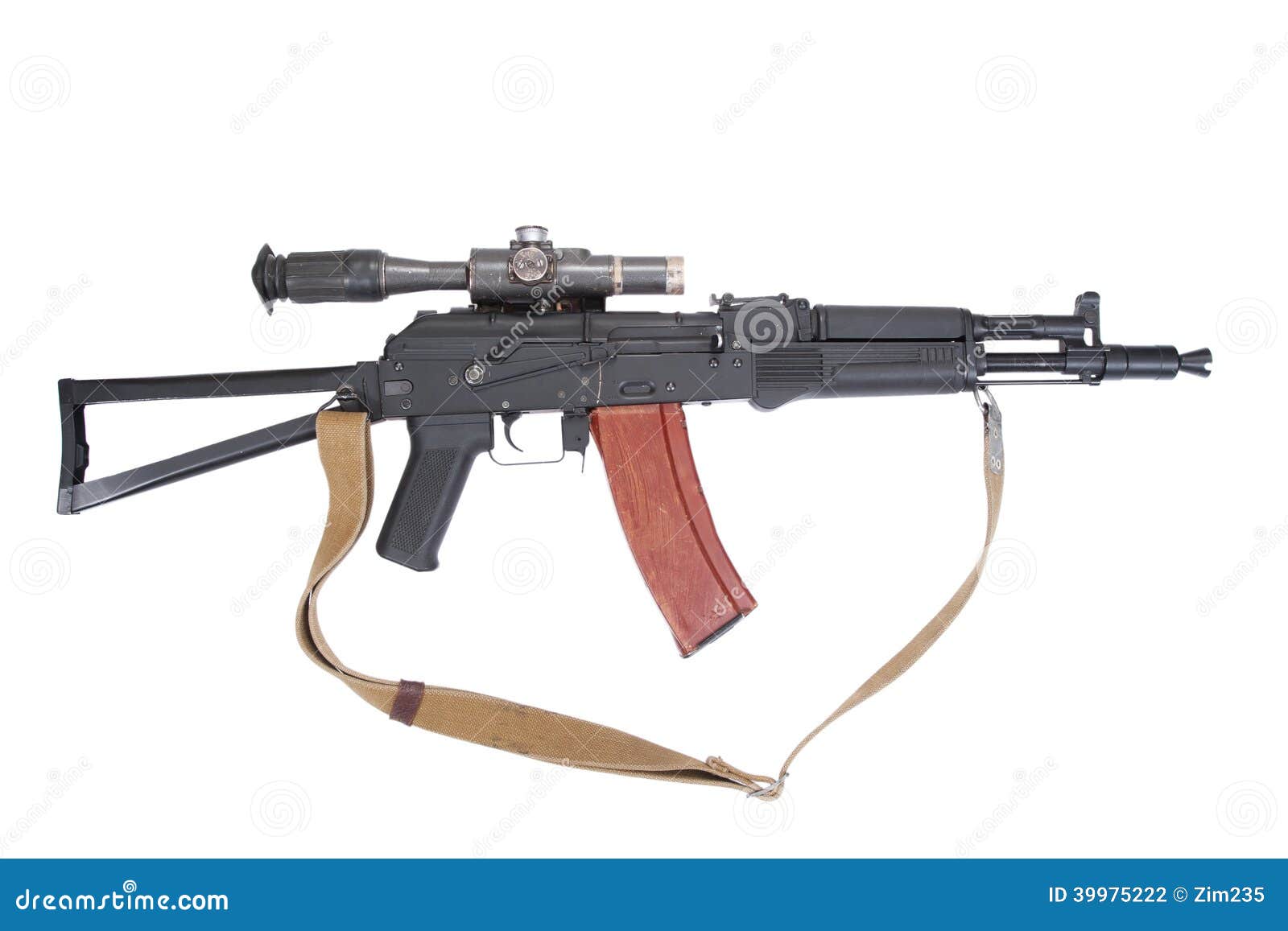Modern Assault Rifle Ak105 with Optical Sight Stock Photo - Image of ...