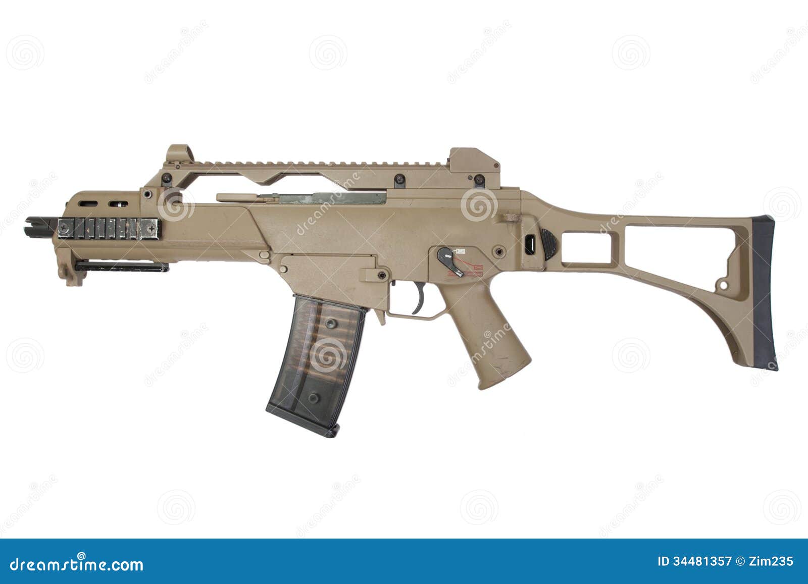 Modern Assault Rifle Isolated Stock Image - Image: 34481357