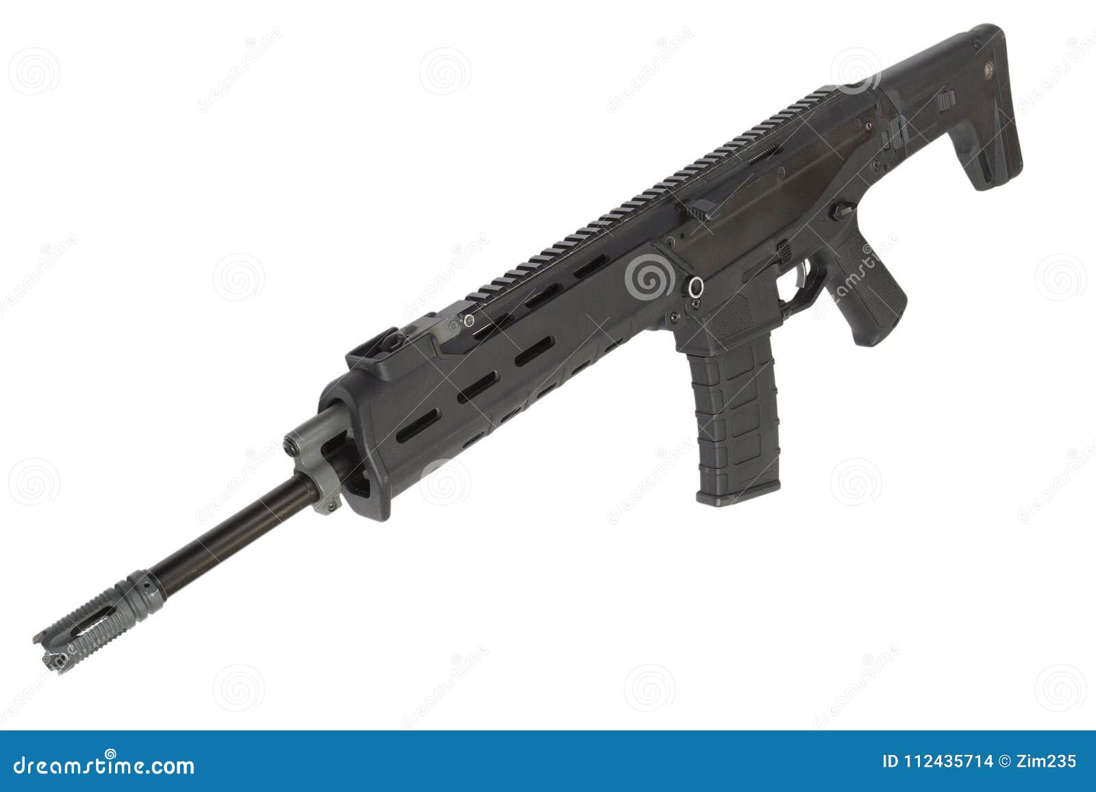 Modern assault rifle stock photo. Image of fire, shot - 112435714