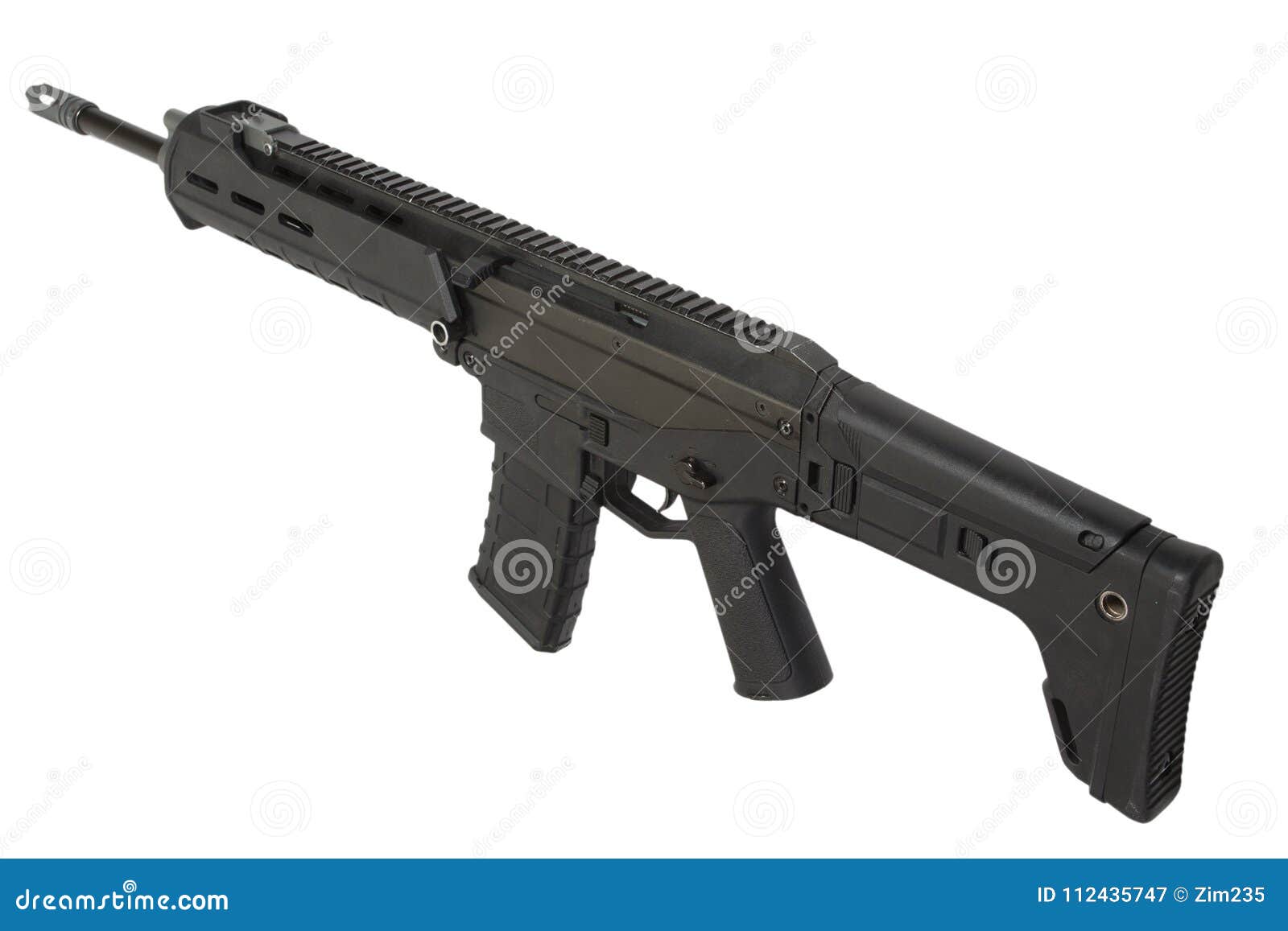Modern assault rifle stock image. Image of combat, police - 112435747