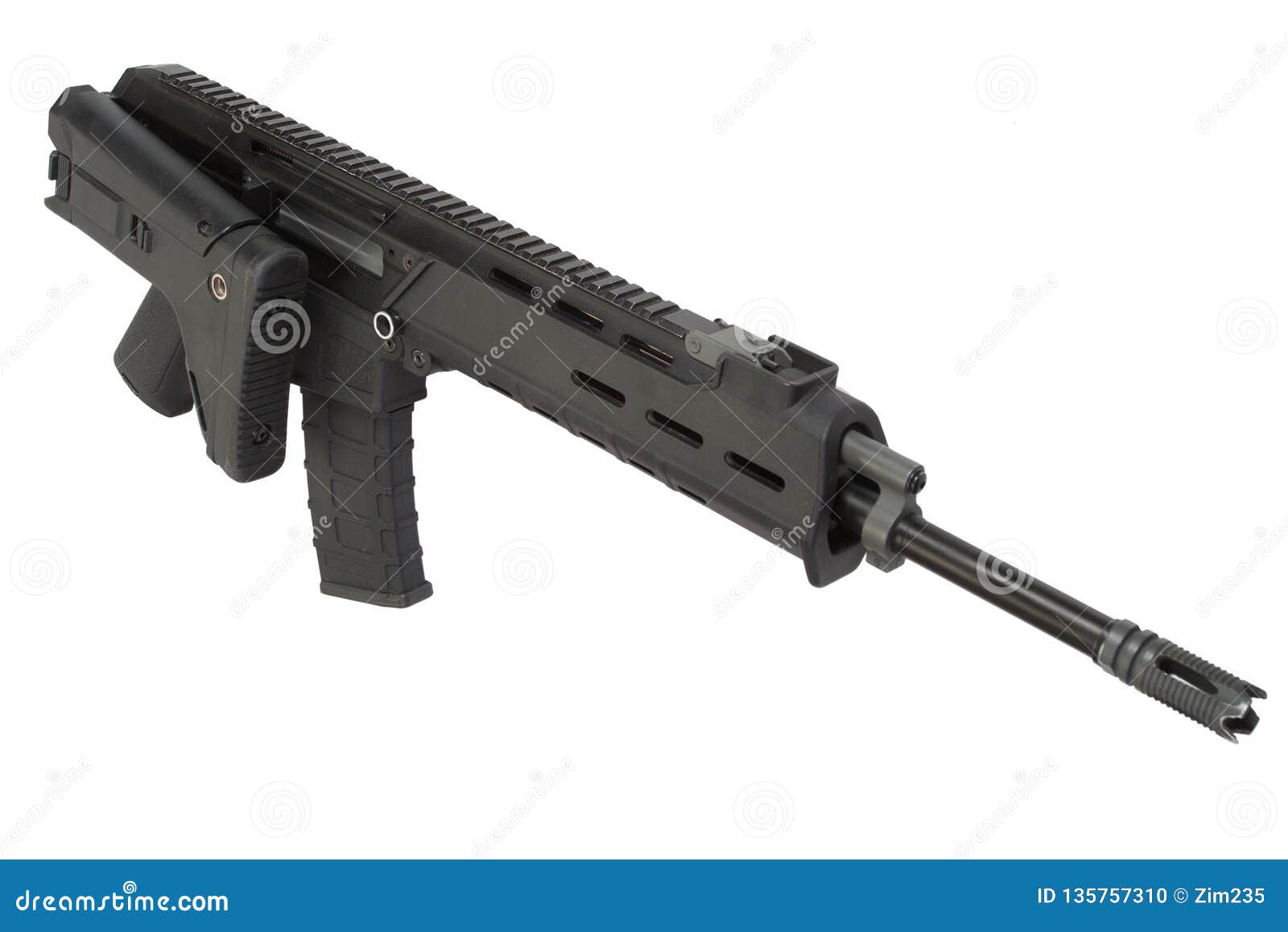 Modern assault rifle stock photo. Image of shot, handgun - 135757310