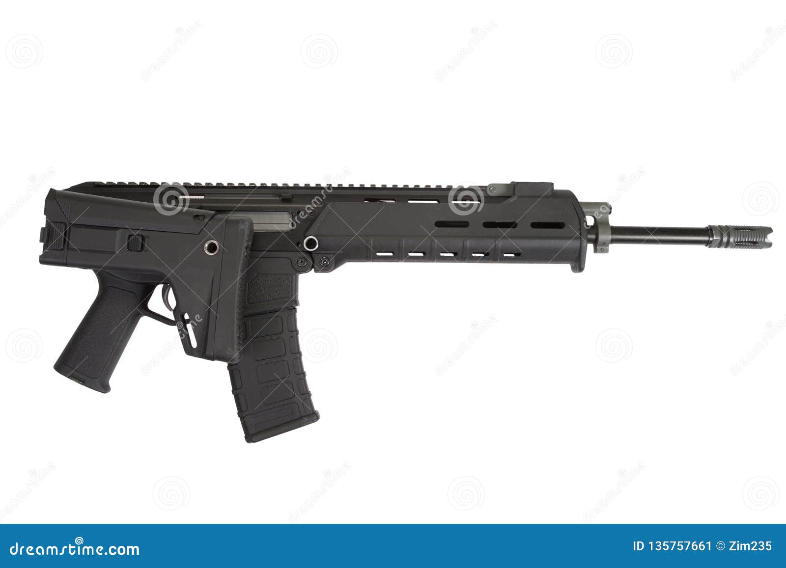 Modern assault rifle stock image. Image of shot, contractor - 135757661