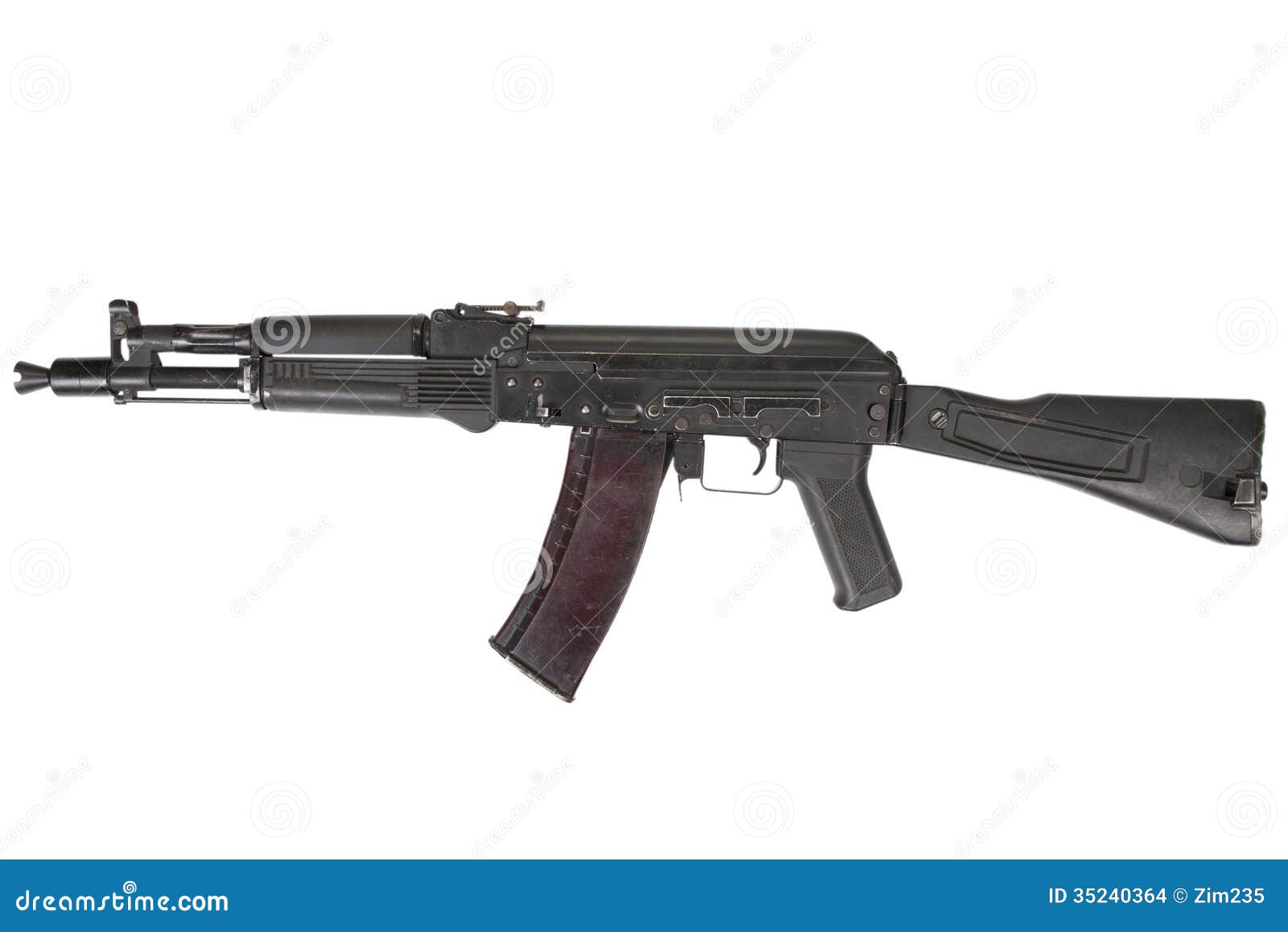 Modern Assault Rifle on White Stock Photo - Image of silencer, team ...
