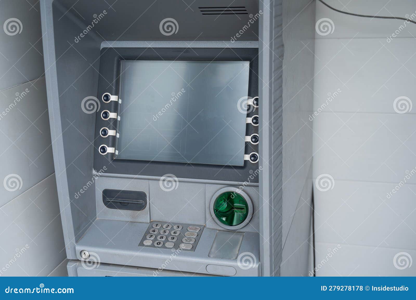Modern ATM with Contactless Access Function. No People. Stock Photo ...